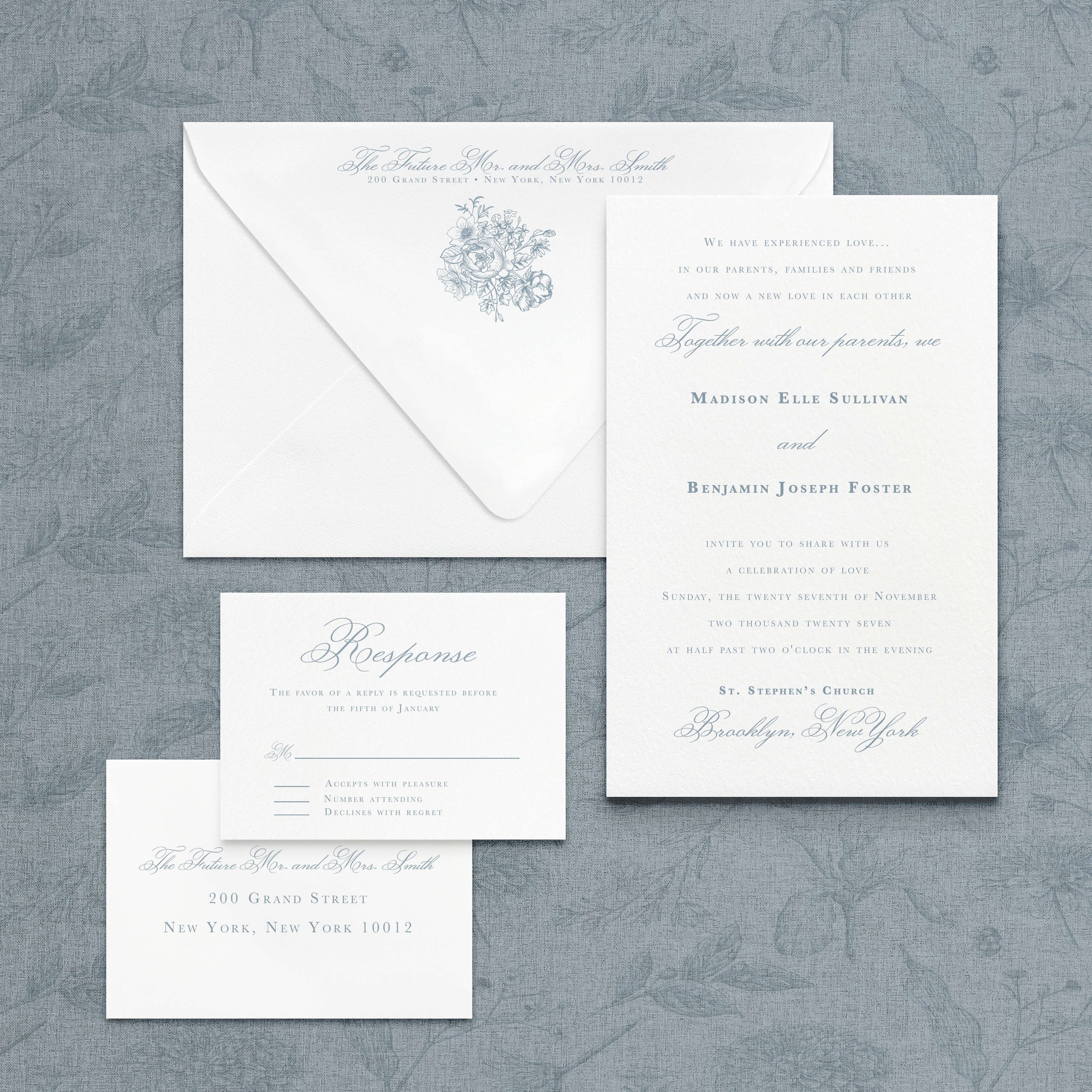 Rosalia II Wedding Invitation – Bellezza Invitations