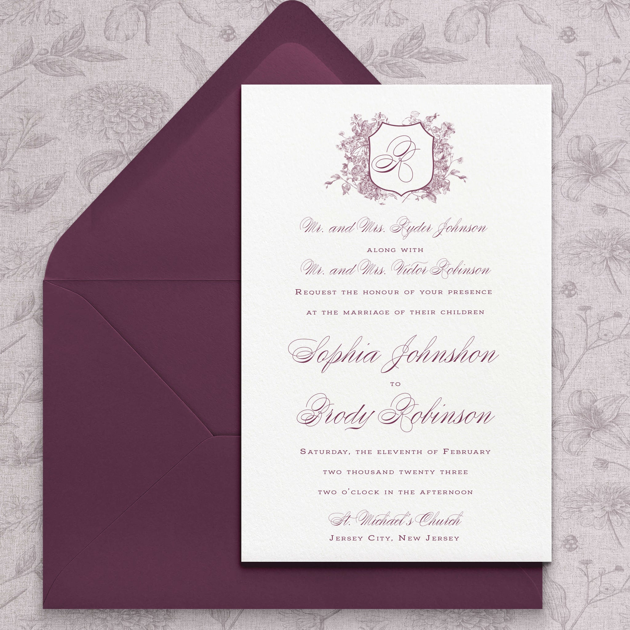 Dahlia Wedding Invitation – Bellezza Invitations