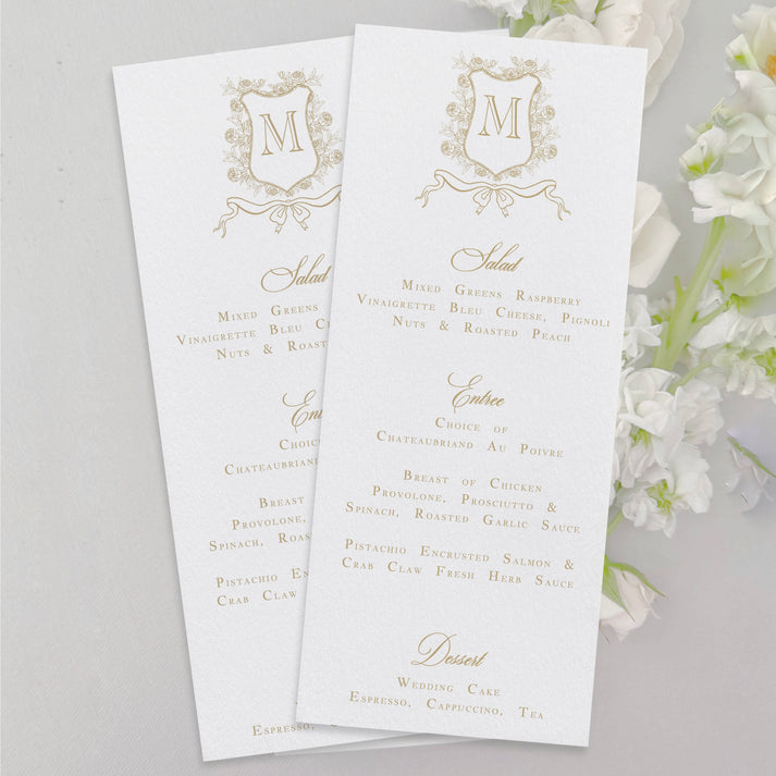 Elegant Wedding Menu Card- Sofia – Bellezza Invitations